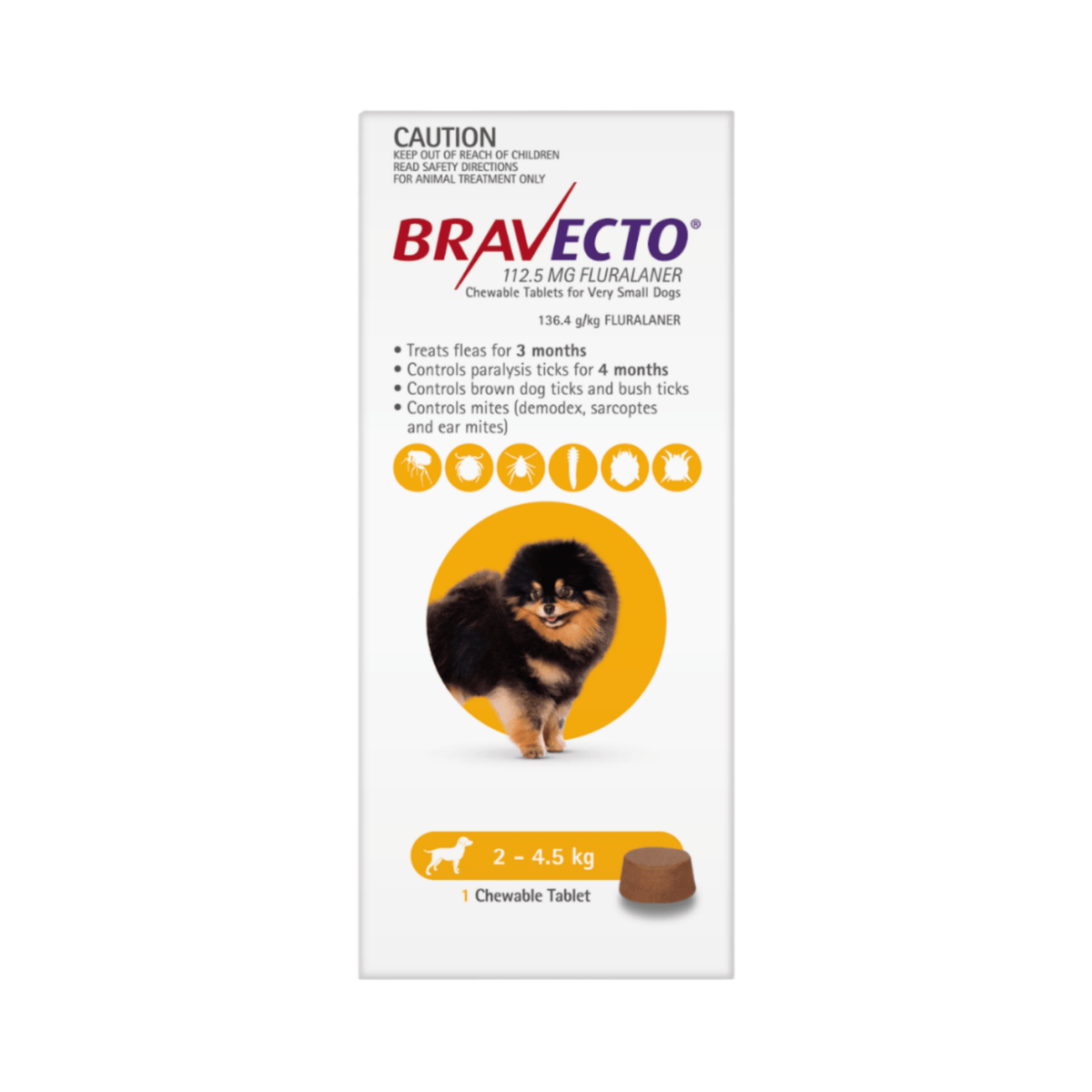 Bravecto Chewable Tablet for Very Small Dogs (2-4.5kg) – Vets Love Pets