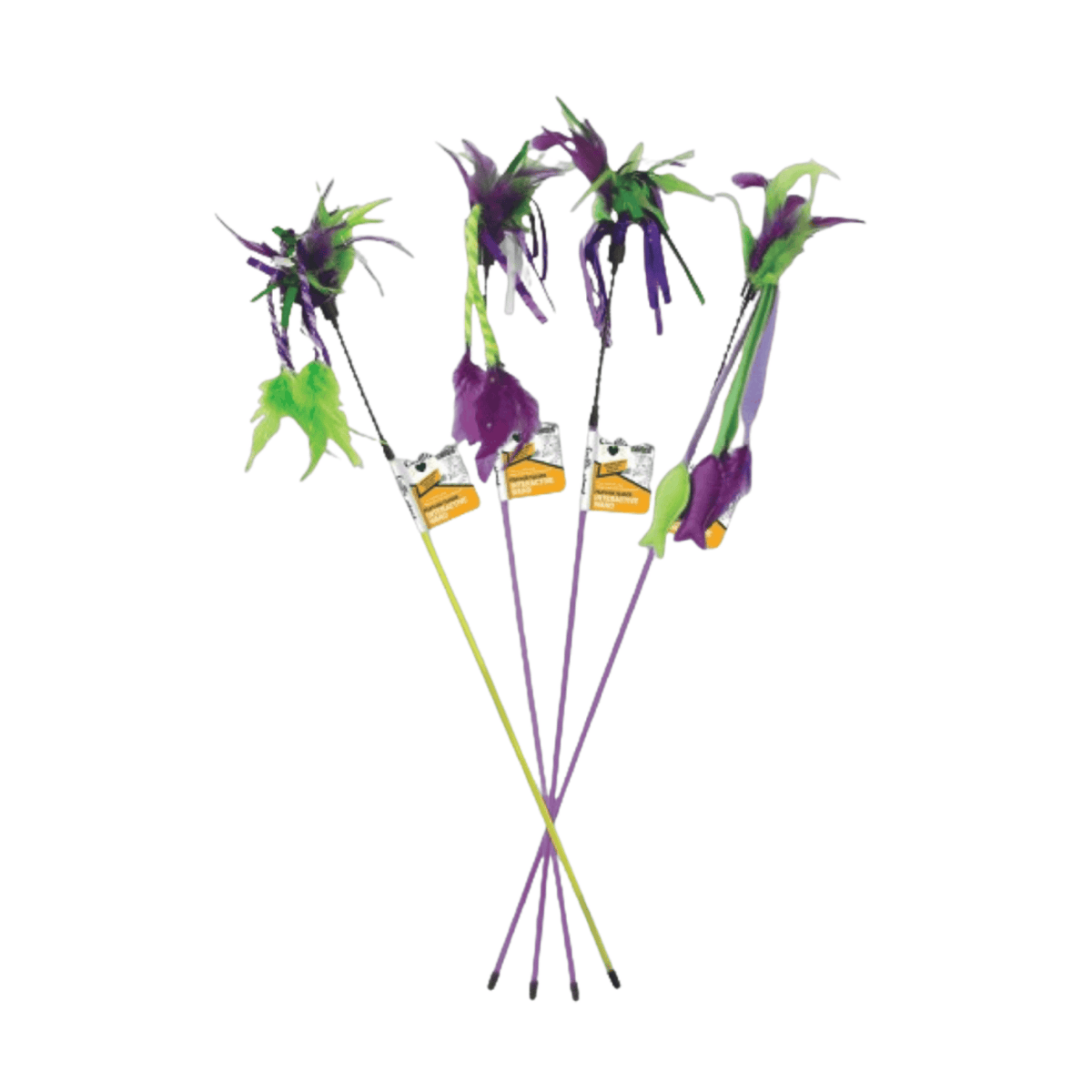 Go!Cat!Go! Feather Teaser Wand - Assorted Colours – Vets Love Pets