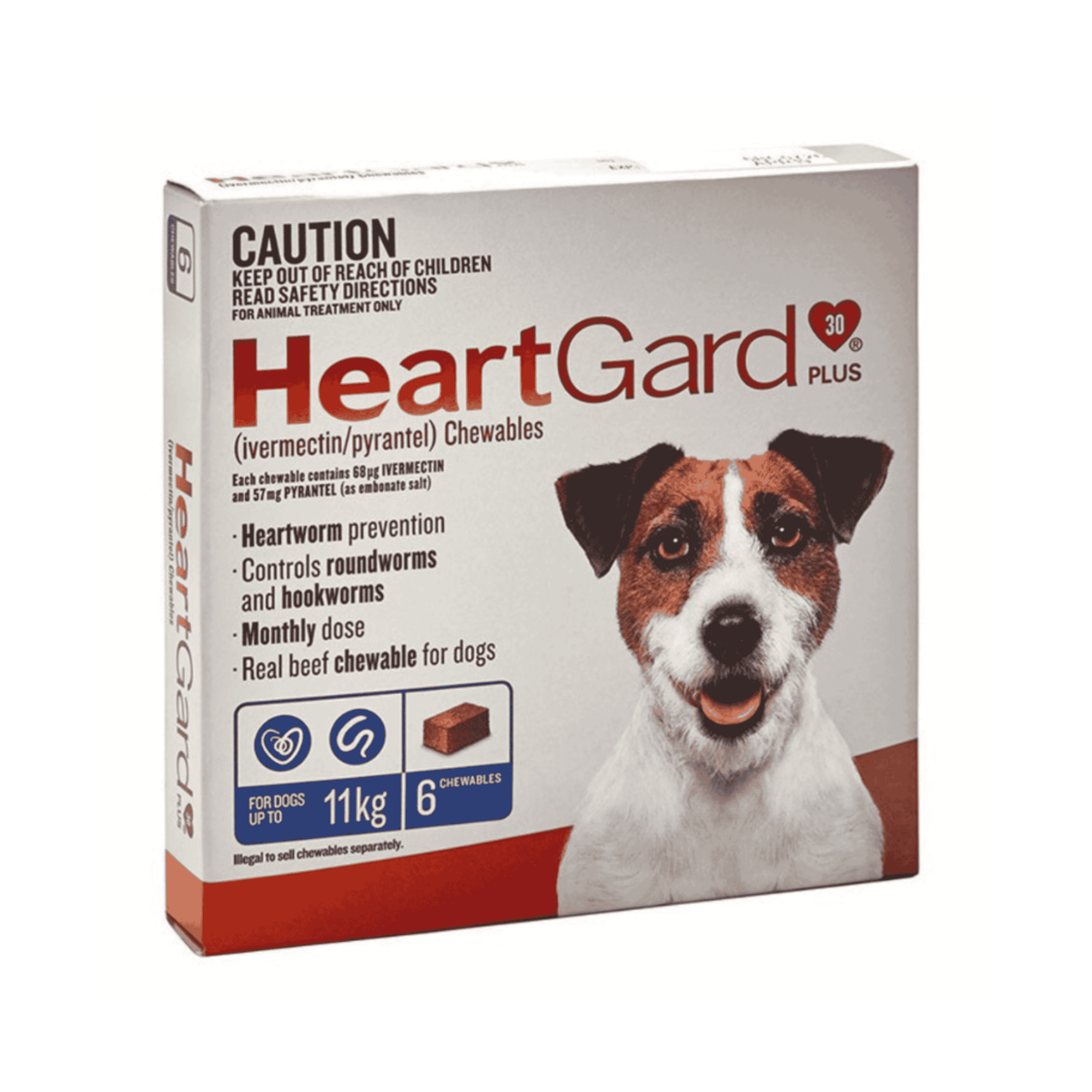 Heartgard-30 Plus Dog (0-11kg) Blue 6 chews | Vets Love Pets