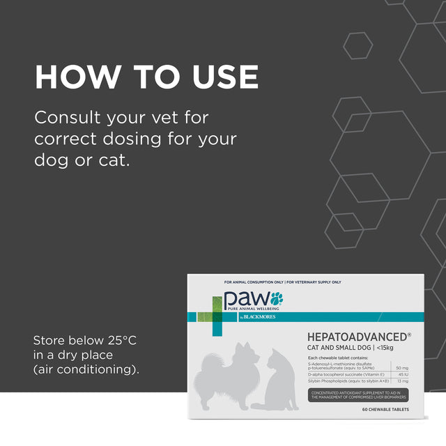 PAW Hepatoadvanced Cats & Small Dogs - 60 Tablets – Vets Love Pets
