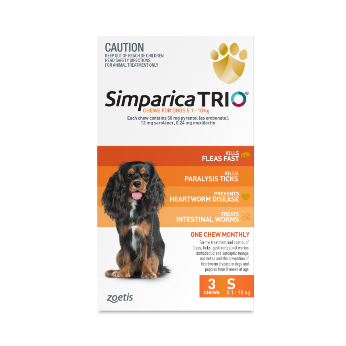 Simparica Trio for Small Dogs (5.1-10kg) - Orange – Vets Love Pets